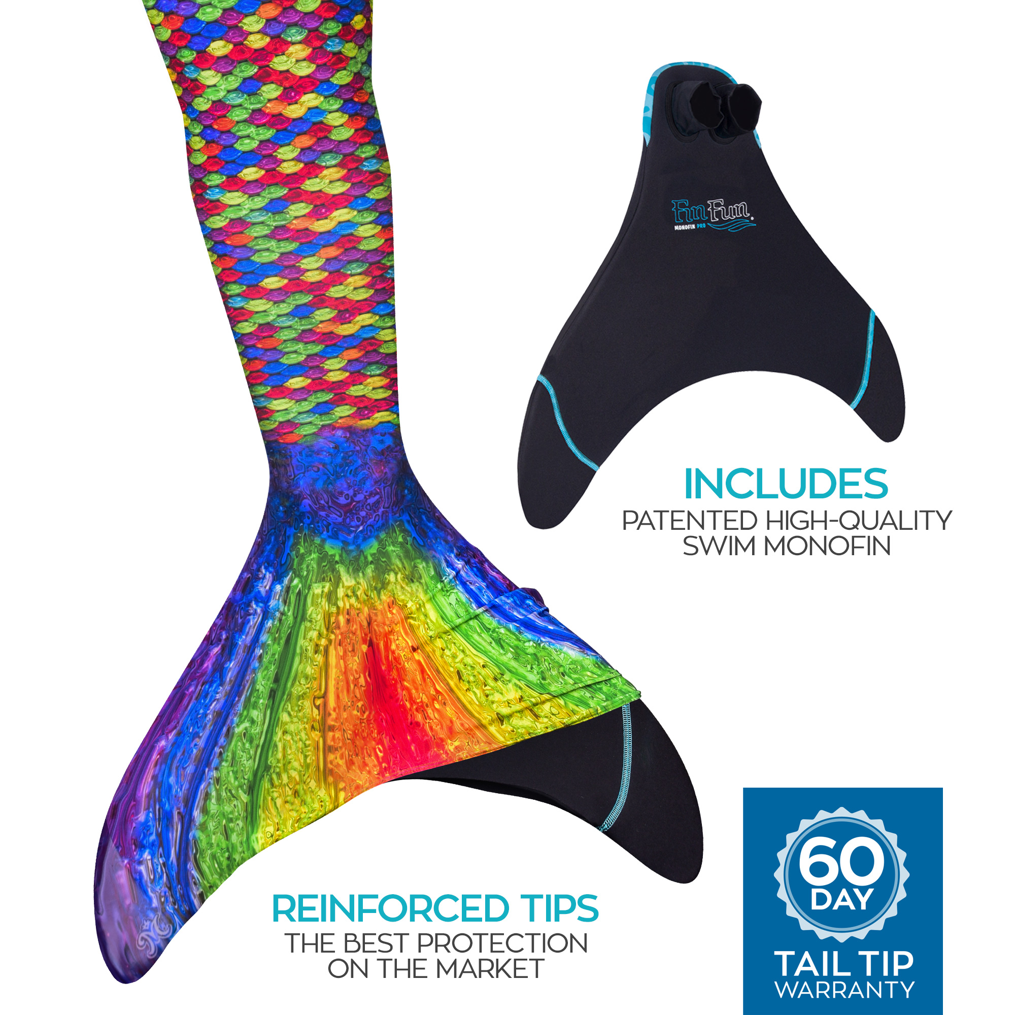 Fin Fun Mermaid Tails for Swimming - Kid's Sizes - with Monofin | eBay
