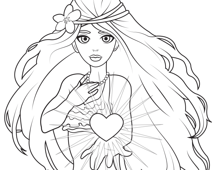 Aquamarine Mermaid Coloring Pages